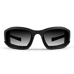 Epoch Hybrid Photochromic Padded Motorcycle Sunglasses Clear to Smoke Lens ANSI Z87.1+