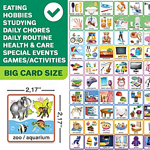 QUOKKA 95 Reward Chore Chart Cards for Kids - Toys for Autistic Children Age 5-7 ADHD Tools - Behavior Visual Schedule for Toddler at Home - Routine Responsibility Board Autism Learning Materials