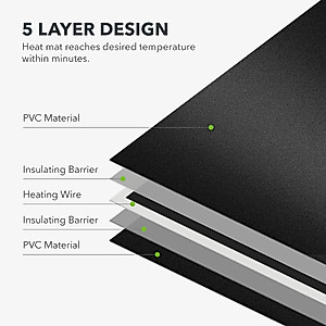 BN-LINK Reptile Heating Pad Electric Indoor Under Tank Terrarium Heating Mat Waterproof for Turtles, Lizards, Frogs, and Other Reptiles, 6" X 8"