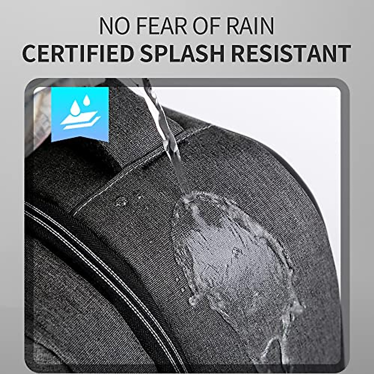 JohnMojie 17" Gaming Laptop Backpack Hard Shell Slim Student Backpack with Built-in USB Charging Port, External Password Lock (Dark Grey)