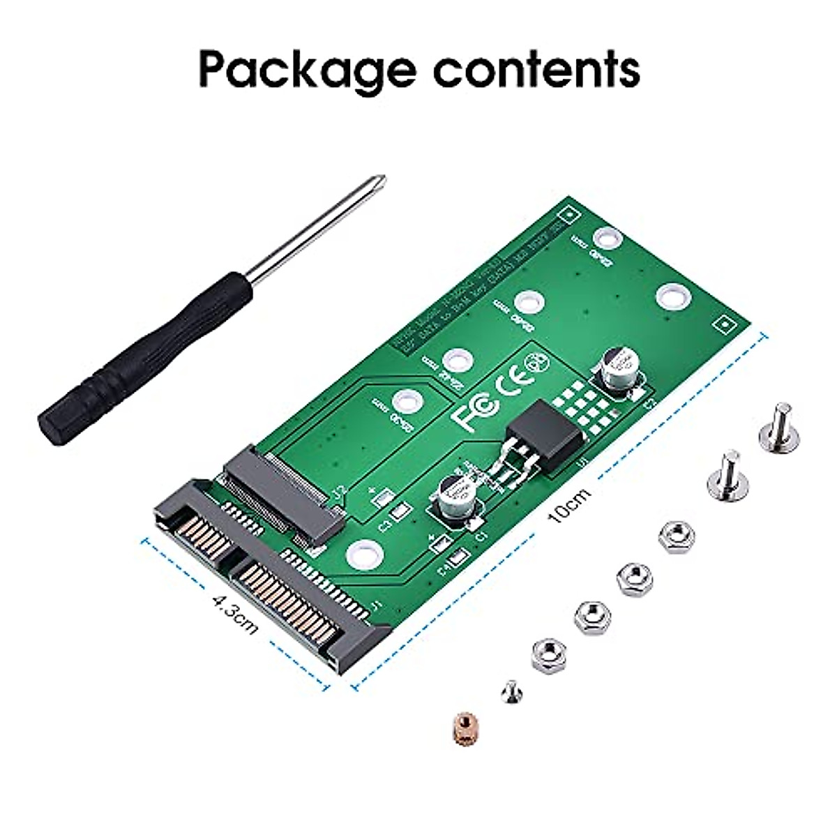 ELUTENG M.2 NGFF to SATA Adapter Card B Key/B & M Key SSD Converter NGFF M2 to 2.5 Inch SATA III Drivers for NGFF M.2 2280 2260 2242 2230 SSD (Not for M.2 NVME)