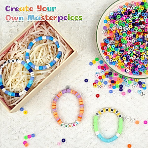 Clay Beads, 3000Pcs Red Clay Heishi Beads for Bracelets Making, Flat Round Polymer Heishi Beads for DIY Jewelry Making（Bagged）