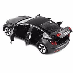 Model 3 Toy Car, 1:32 Zinc Alloy Diecast Car Toys for Kids, Pull Back Collectible Vehicle Toy Door Opening Scale Car Model with Sound and Light, Birthday Gift for Boys Girls 3+ Years Old