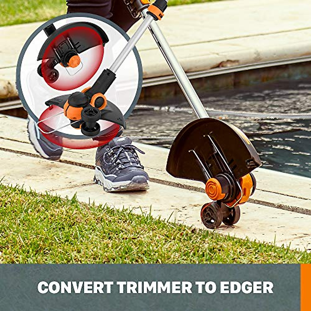 WORX WG162 20V Power Share 12" Cordless String Trimmer & Lawn Edger (Battery & Charger Included)