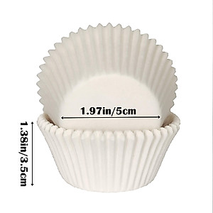 Mombake Food Grade White Greaseproof Paper Cupcake Liners Muffin Baking Cups Standard Sized, 500-Count