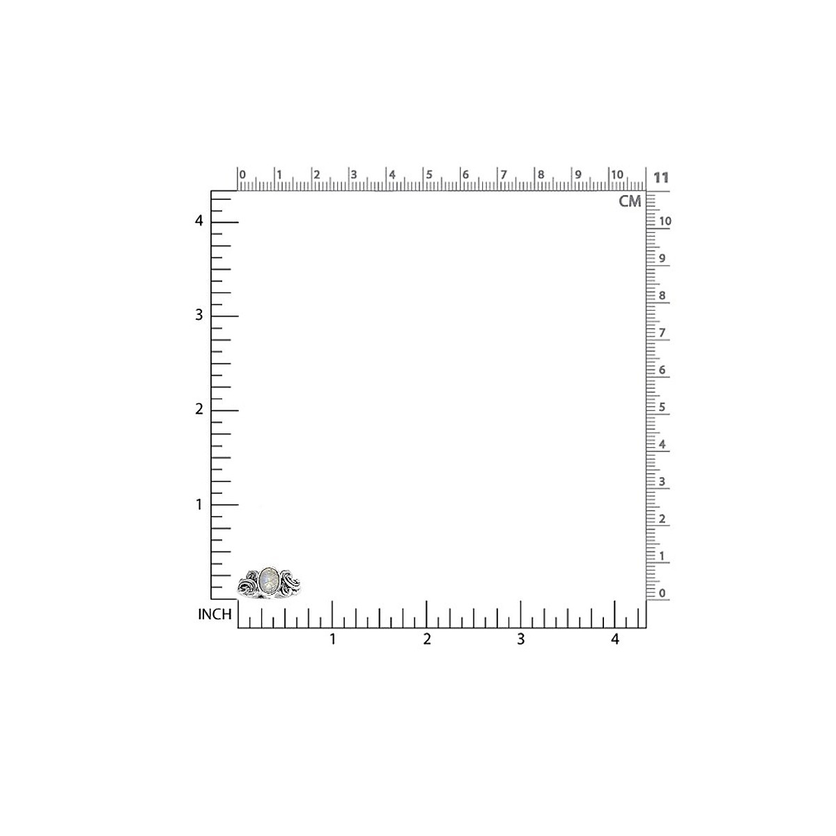 Silvershake 8X6mm Natural Oval Shape Moonstone 925 Sterling Silver Victorian Style Ring Size 7