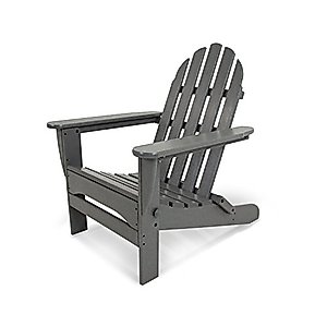 POLYWOOD AD5030GY Classic Folding Adirondack, Slate Grey