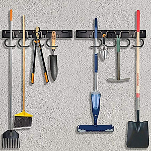 Twinkle Star Garage Tool Organizer Wall Mount, Mop Broom Holder, Wall Holders for Tools, 4 Pack