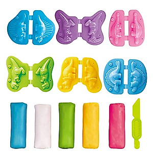 VConejo Color Dough Toys Dinosaur World Dough Set Creations Tools for Kid 2-4-8 Years with Animals