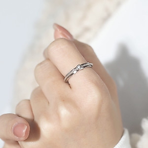 ZOEXUE Anxiety Ring for Women: Sterling Silver Spinner Rings for Sister Stress Relief Band Fidget Ring Nothing Can Stop You Motivational Jewelry Gifts for Loved Ones