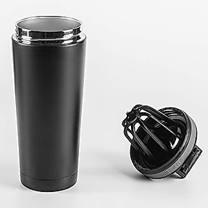 Leakproof Ice Shaker,Stainless Shaker Bottle Thermos Cup,25oz Portable Tumbler,Travel Mug Keep Hot and Cold for Sport Home Car Gift Travel(Black)