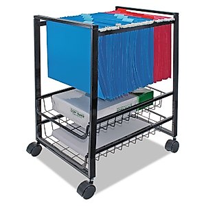 Advantus Letter-Size Mobile File Cart, 19 1/2"H x 16"W x 13"D, Black