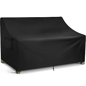 WLEAFJ Patio Sofa Cover Waterproof, Outdoor Loveseat Cover, Heavy Duty Deep Lounge Loveseat Cover, Large Lawn Patio Furniture Covers with Air Vent, 70’’ W x 38’’ D x 31’’ H