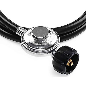 DOZYANT 6 Feet Quick Connect Propane Hose with Regulator Replacement for Olympian 5100, 5500 RV Grill Parts and Other Low Pressure LP Gas Grill, Heater, 1/4" Female Quick Connect Adapter x Acme Nut