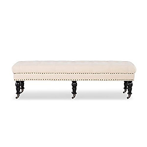 Linon Isabelle Bed Bench, 62-Inch, Dark Espresso Finish