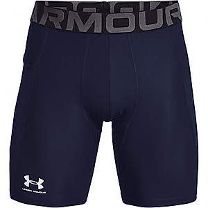 Under Armour Men's Armour HeatGear Compression Shorts , Midnight Navy (410)/White, Small