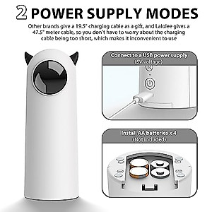 Cat Laser Toy Automatic, lnteractive Cat Toys for Indoor Cats USB/Batteries Power, Automatic Cat Toy with 2 Speed Patterns 3 Modes /4 Angles, Adjustable Circling Ranges and Speed for Cats/Dogs (White)