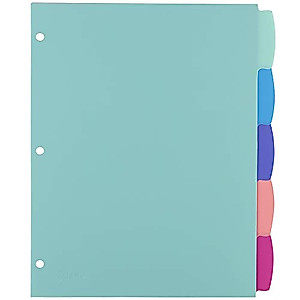 Avery Durable Plastic 5-Tab Write & Erase Big Tab Dividers for 3 Ring Binders, Pastel Brights (16270) & Big Tab Write & Erase Durable Plastic Dividers, 5-Tab Set, Multicolor Brights, 3 Sets (21212)