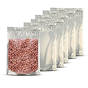 30 Pieces Mylar Storage Transparent Bags, 15 1 Gallon 10"x14" and 15 1 Quart 8"x12" Extra Thick 9.5 Mil Bags with Stand up Ziplock Pouches for Long Term Food Storage and Freezer Proof Bags