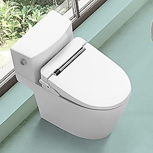 VOVO VB-4000SE Electric Smart Bidet Toilet Seat with Dryer, Heated Toilet Seat, Warm Water, Deodorization, LED, Full Stainless-steel Nozzle - White, Elongated