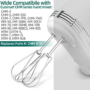 Hand Mixer Beaters Replacement for Cuisinart - CHM Series HM-50 HM-70 CHM-3 CHM-7PK Hand Mixer, Stainless Steel Turbo Beater Parts # CHM-BTR Whisk Attachments - Set of 2
