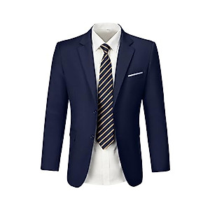 Navy Blue Suit Blazer for Men Slim Fit Bussiness Wedding Prom Party Dinner Suit Jacket Lightweight Casual Sport Coat Jacket L