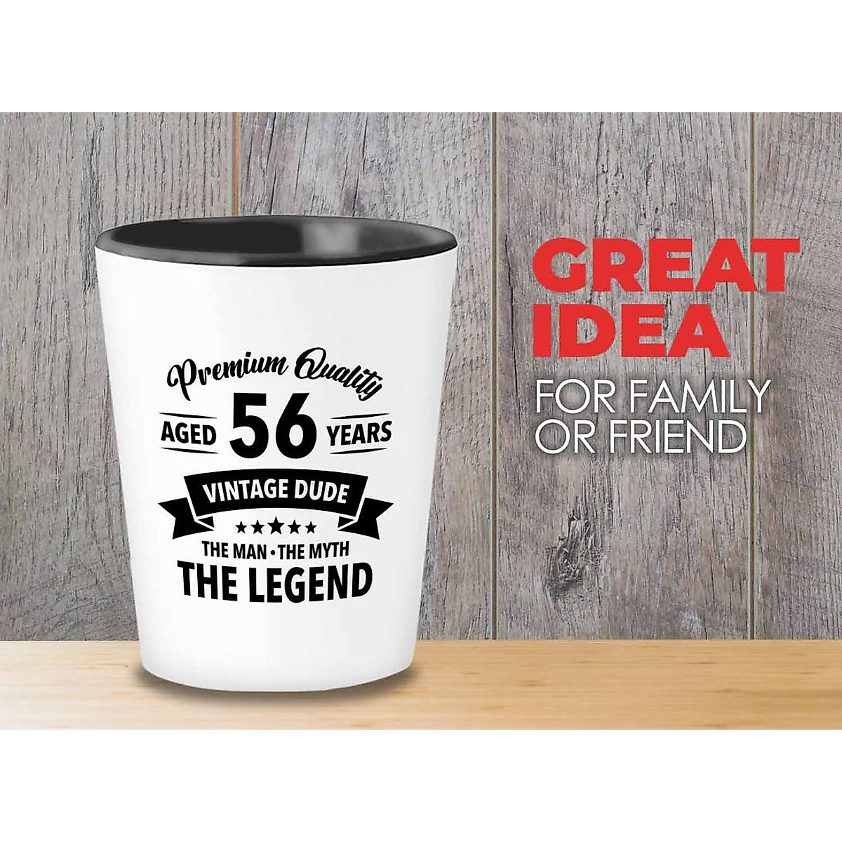 Bubble Hugs 56 Birthday Shot Glass 1.5oz - aged 56 years vintage dude - Turning 56 56th Birthday Born in 1967 Dirty Fifty Gifts Work Bestie