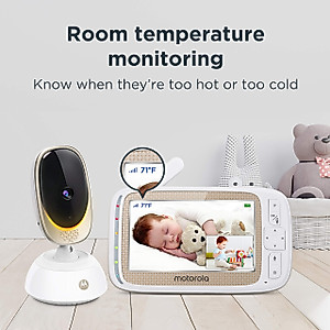 Motorola Baby COMFORT85 Connect Video Baby & Home Monitor with 5" HD Display and Wi-Fi Viewing, Digital Tilt and Zoom, Remote Pan Scan, Night Vision and Mood Lighting