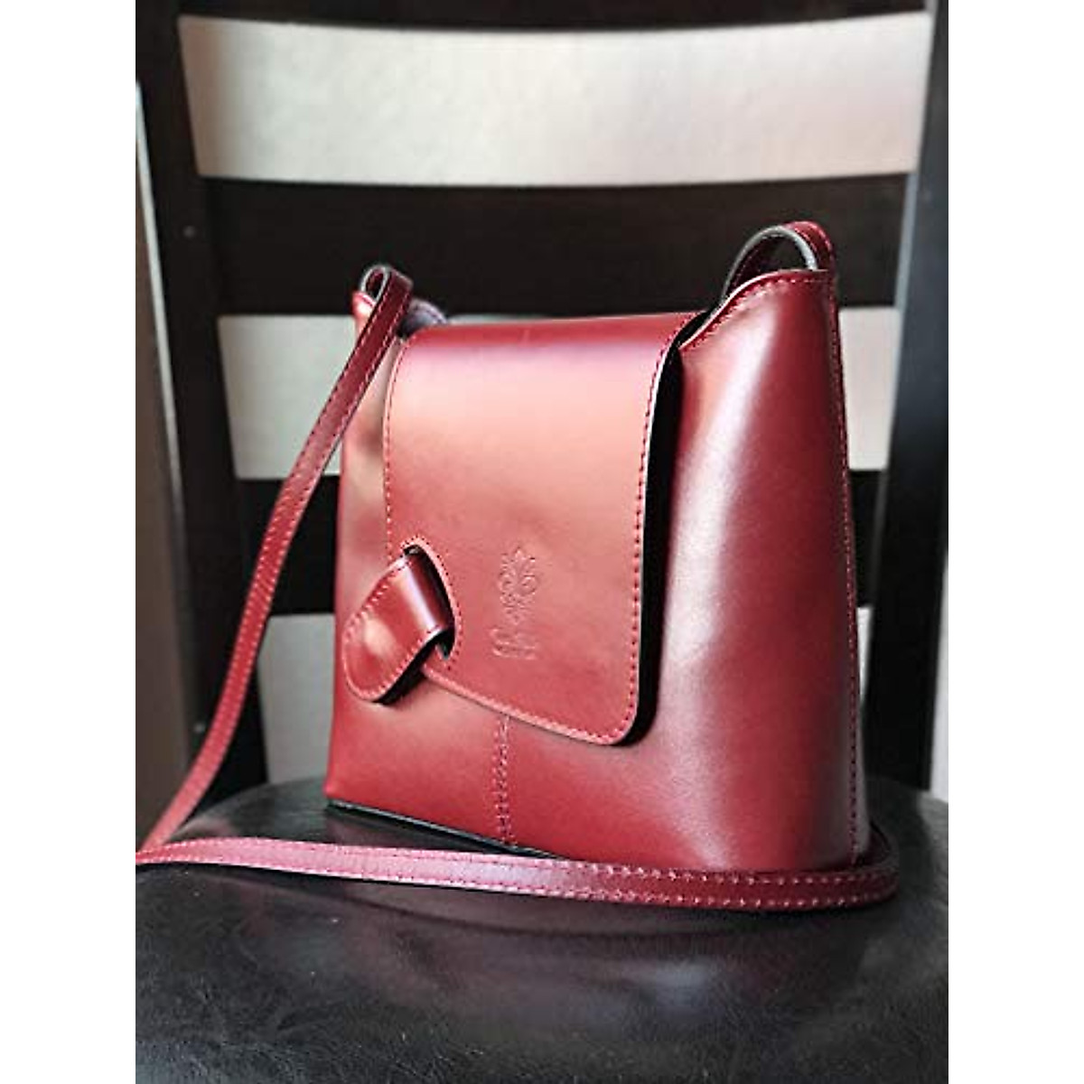 LaGaksta Isabella Leather Crossbody Bag Red