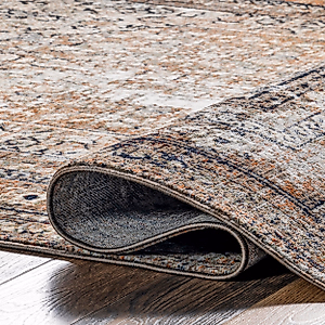 nuLOOM Charvi Medallion 4x6 Area Rug for Living Room Bedroom Dining Room Kitchen, Beige/Ivory