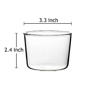 Sizikato 4pcs Clear Glass Dessert Cup, 7 Oz Custard Cup, Pudding Cup, Oven Safe