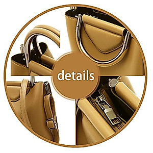Obacabl Women's Handbag Tote Bag Crossbody Bag PU Leather Purse Shoulder Bag for Women Handle Satchel Bag with Zipper