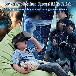 KZERO Link Cable 10 FT Compatible for Oculus Quest 2 Pico 4, PC/Steam VR, Transfer Link Cable VR for Quest 2 PC Data Transfer, USB 3.1 to USB C Cable for VR Headset and Gaming PC