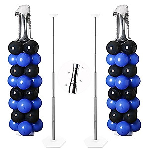 TEKXYZ Telescoping Balloon Stand Set of 2, 1.5ft to 7ft Free Adjustable Metal Balloon Column Stand for Party Decorations