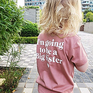 JEALLY Toddler Little Girls Going to be Big Sister Cotton T-Shirt Clothes Short Sleeve Secret Letter Pink Tops Tee Outfit, 1-2T/Tag90…