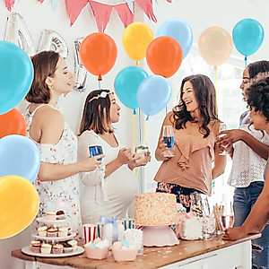 Pastel Balloons, 50PCS Yellow Orange Blue Nude Balloons for Rainbow Birthday Decorations, Here Come the son Baby Shower Decor, Wedding, Bridal Shower, Anniversary Party Supplies