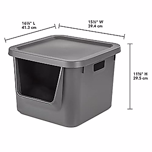 SEDLAV Square Stacking Bin Plastic, Gray Flannel, Set of 4