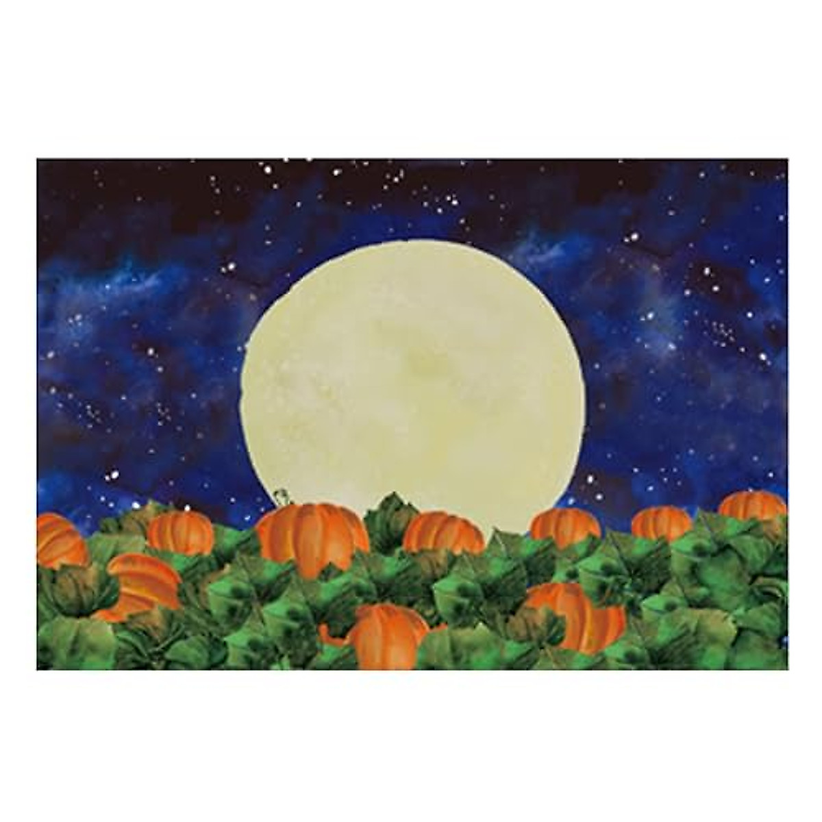 Funnytree 7x5FT Halloween Pumpkin Field Photography Backdrop for Kids Birthday Party Banner Starry Sky Night Moon Background Photo Booth