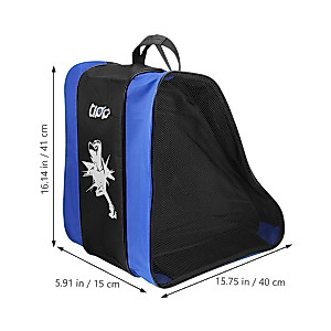 BESPORTBLE Skate Shoes Bag Triangle Roller Skate Bag Large Capacity Quad Skate Shoe Bag Skating Handbag for Inline Ice Skates Blue