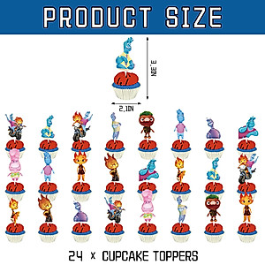 Elemental Birthday Party Supplies, 25pcs Elemental Party Decorations Cake Cupcake Toppers for Kids Girls and Boys Elemental Birthday Party Favors