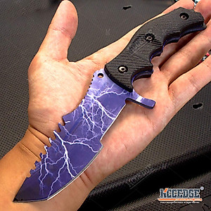Tactical Knife Survival Knife Hunting Knife Fixed Blade Knife Combo Razor Sharp Edge Camping Accessories Camping Gear Survival Kit Survival Gear Tactical Gear 52319 (Lightning)