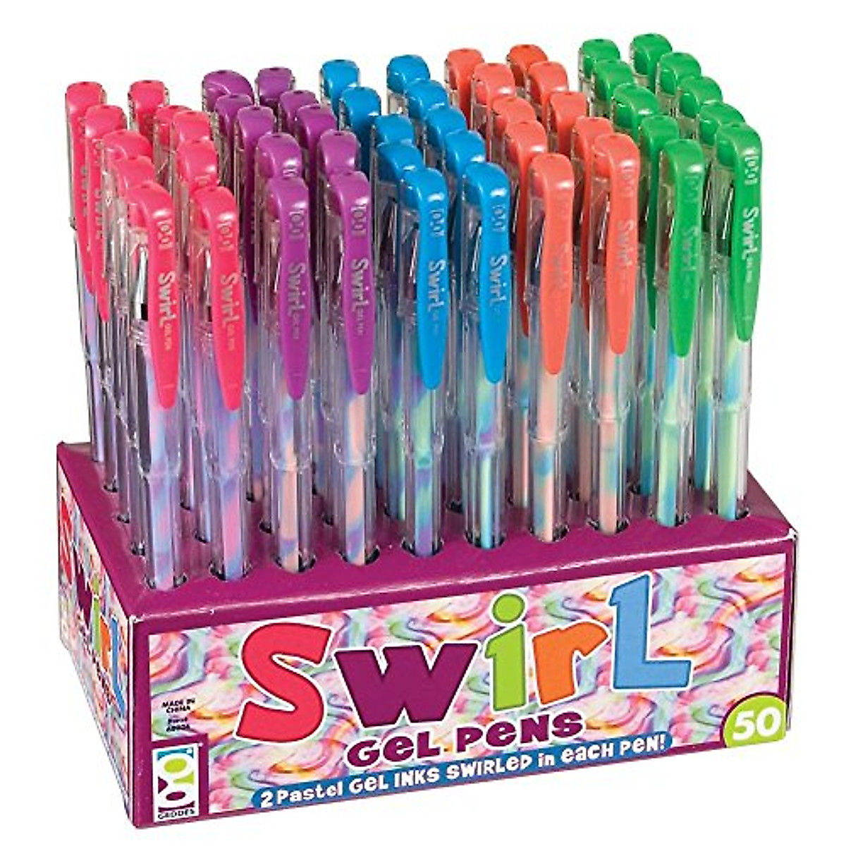 Raymond Geddes Multicolored Swirl Gel Pens (Pack of 50)