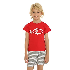 Mud Kingdom Toddler Boys Short Clothes Sets Beach Outfits Holiday 24 Months Red
