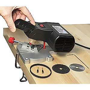 JOUNJIP Mini Miter Cut-Off Chop Saw for Hobby Miniature Model Making, Arrow Shafts, Zinc Stained Glass Came, 223/5.56 Brass - Cuts Max. 1/2"High x 1/2"Wide or 1/4"H x 3/4"W