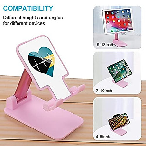 Love Bahamas Heartbeat Print Cell Phone Stand Compatible with iPhone Switch Tablets Foldable Adjustable Cellphone Holder Desktop Dock (4-13")