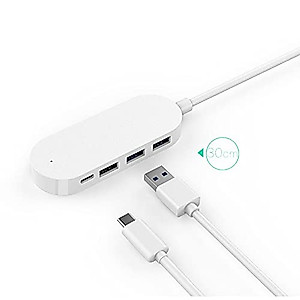 SJYDQ One for Four Multi-Port Hub，Type-c to USB3.0 Splitter for MacBook Hub Extension USB-c Converter (Color : White)