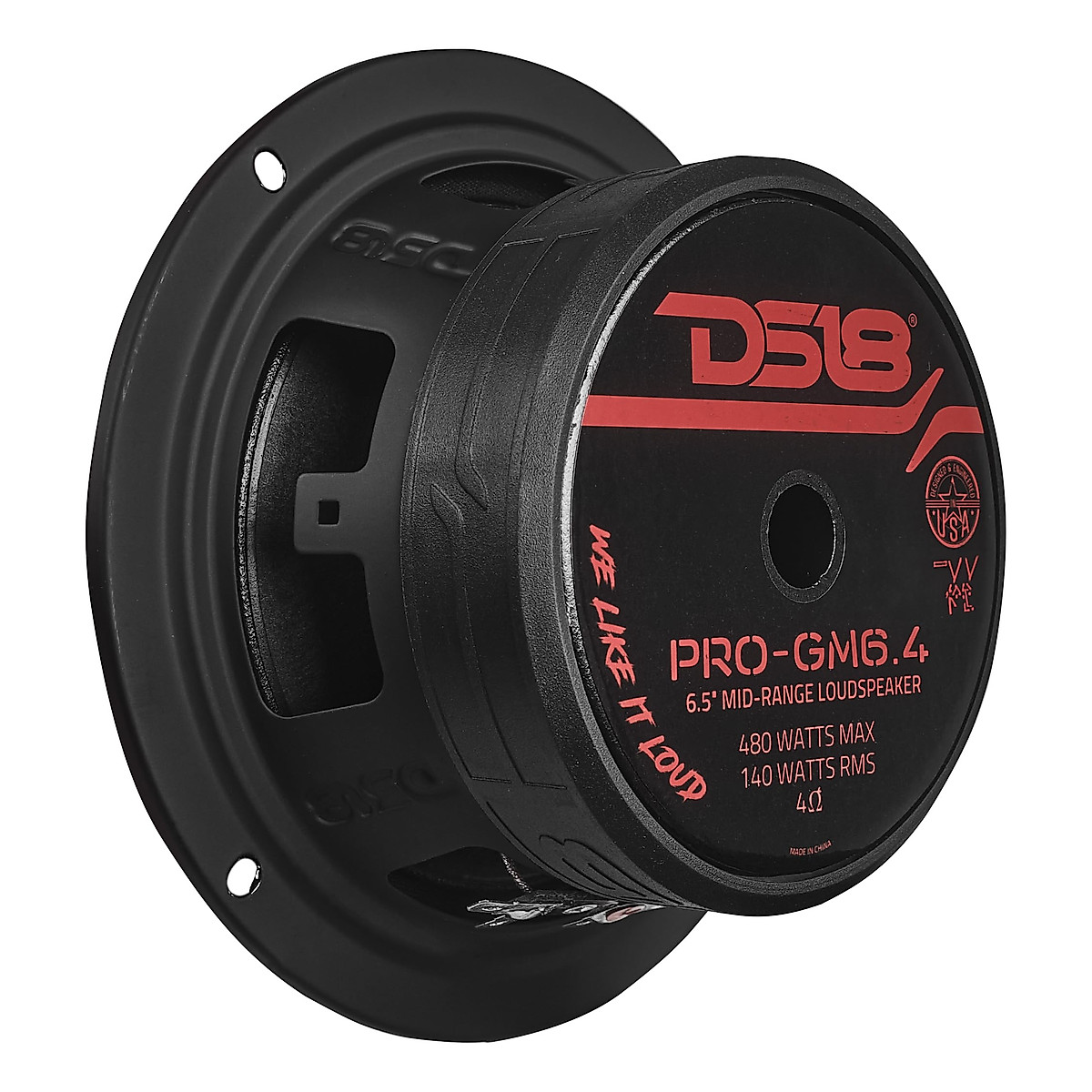 DS18 PRO-GM6.4PK Mid and High Complete Package - Includes 2X Midrange Loudspeaker 6" and 2X Aluminum Super Bullet Tweeter 1" Built in Crossover - Door Speakers for Car or Truck Stereo Sound System