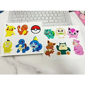 Anylife 24 PCS Diamond Painting Stickers Kits for Kids, 5D Paint by Numbers Diamonds Mosaic Stickers for Adult Beginners