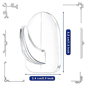 Jetec 60 Pieces Clear Adhesive Hooks Transparent Wall Hooks Christmas Window Hanger Ring Hanger Adhesive Hanging Hooks with Non Marking Sticker for Kitchen Bathroom Bedroom Office