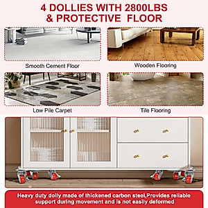 Mover Dolly with 4 Wheels, 360° Rotation Wheels Furniture Dolly, Steel Tripod Structure, 3 Wheels Have Brakes for Better Control of Movement, (Triangle-Size: 5.91 in)